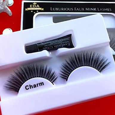 EDA LUXURY BEAUTY CHARM Faux Mink False Lashes | 100% Cotton Lash Band ...
