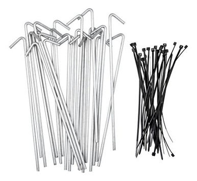 Stepton 50Pack Galvanized Tent StakesMetal Pegs for Anchoring Tents ...