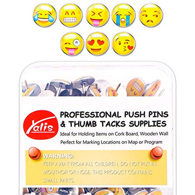 Yalis Push Pins Smiley Face Emoticon Thumb Tacks Creative Steel Push ...