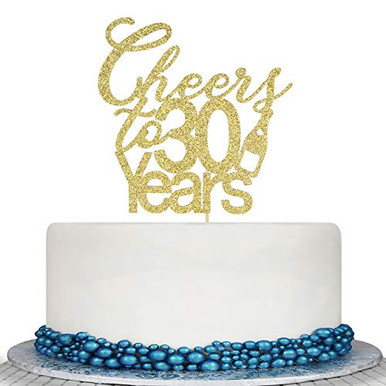 Glitters Cheer to 30 Years Cake Topper - 30th Birthday Wedding ...