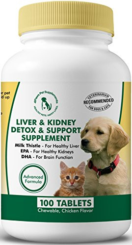 Milk Thistle Liver Kidney Supplement for Dogs and Cats with DHA EPA ...