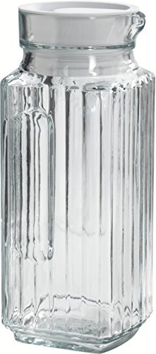 Anchor Hocking 93411 1 Quart Glass Bistro Pitcher With White Stopper ...
