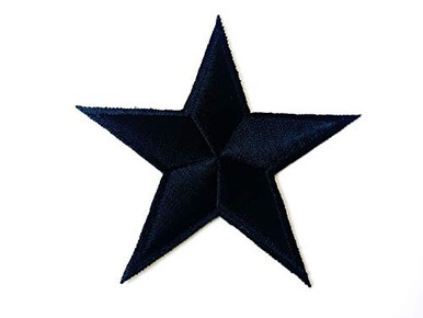 Black Star Rank Sign Symbol Badge Sew on Iron on Embroidered Applique ...