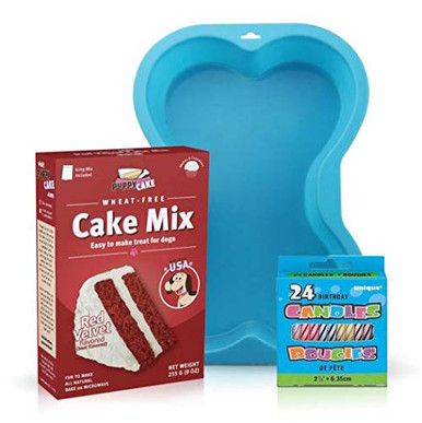 Puppy Cake Mix Dog Birthday Cake Kit in 5 Flavors with Bone Silicone ...