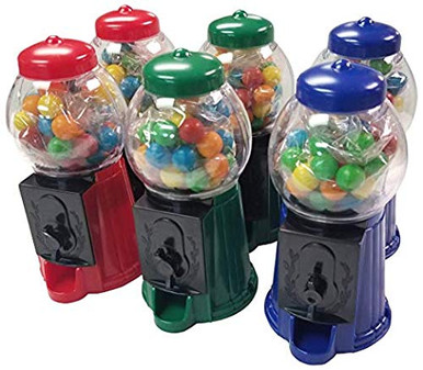 6 COUNT Mini Gumball Machines 40 Gumballs Per MachineAssorted Rainbow ...