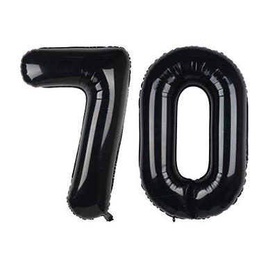 Tim&Lin 40 inch Black 70 Number Jumbo Foil Mylar Helium Balloons ...