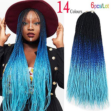 24 6Packs 30 RootsPack Ombre Color Crochet Senegalese Twist Braids ...