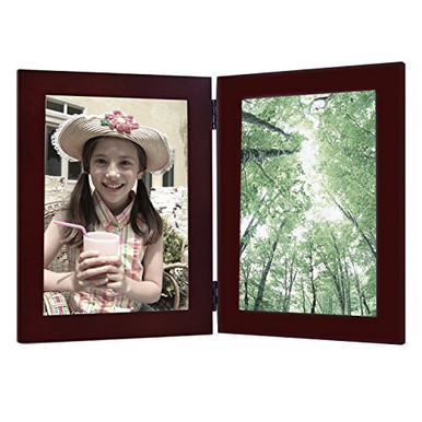 Asense 2 Openings Decorative Hinged Wood Picture Frame, Table Desk ...