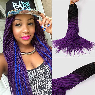 Feelgrace Ombre Two Tone Twist Braids Crochet Hair Colorful Senegalese ...