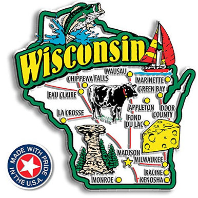 Wisconsin State Jumbo Map Magnet - Warehousesoverstock