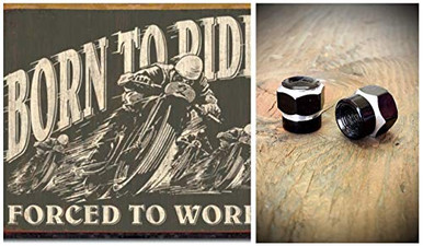 Desperate Born to Ride Cafe Racer Motorcycle Tin Sign with Black Hex ...