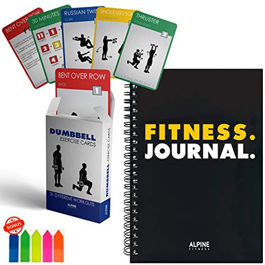 Workout Journal and Dumbbell Exercise Cards 34 Cards and 26 Week ...