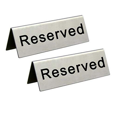 ZHU YU CHUN 2 Pcs Stainless Steel Reserved Table Sign, Metal Double ...