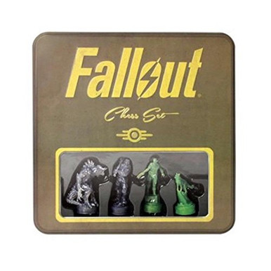Fallout Chess Set - Exclusive Tin with Holographic Pieces - Warehousesoverstock
