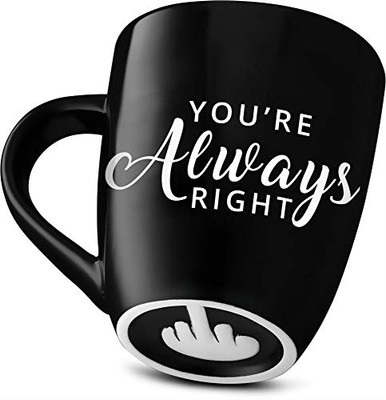 Decodyne Funny Coffee Mug with Middle Finger on the Bottom Funny Gifts ...