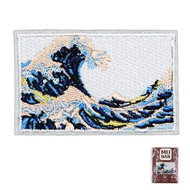 The Great Wave Off Kanagawa Bright Patch Suitable for Denim Embroidered ...