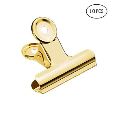 51mm 2 Inch 10 Pack Gold Extra Large Metal BulldogHinge Magnetic Clip ...