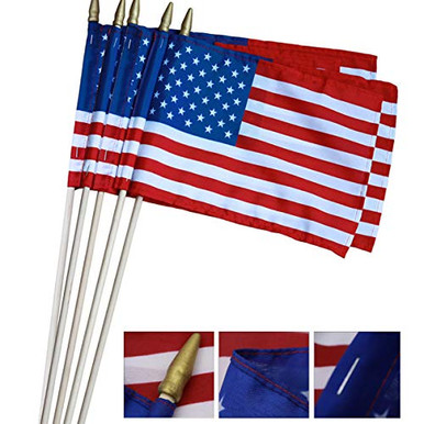 Pack of 24 - US Stick Flag Standard 8 x 12 Inch Spearhead Handheld ...