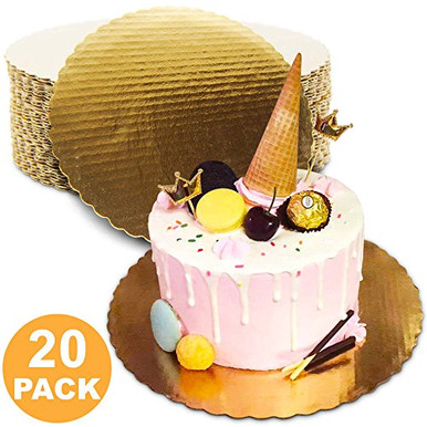 [20 Pack] 8 Inches Round Cake Boards - Cardboard Disposable Cake Pizza ...
