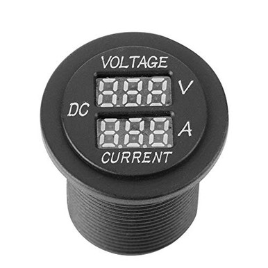 Acouto LED Digital Voltmeter Ammeter Round Gauge Voltage Meter Current ...