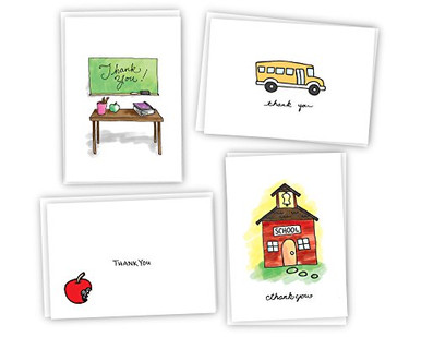 School Thank You Cards - 24 Cards & Envelopes - Warehousesoverstock