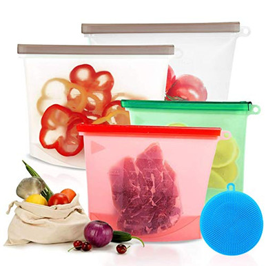 Reusable Silicone Food Bag Airtight Seal Food Preservation Bags ...