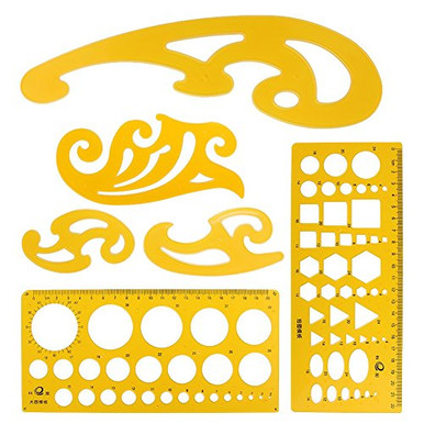 6 Pieces Measuring Drawing Template Drafting Drawing Template Tool Set ...