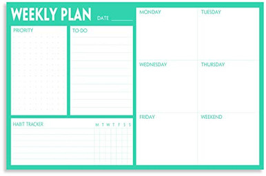 Weekly Planner Pad Tear Off Desktop Planning Pad with Priority To Do ...