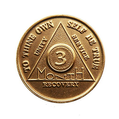 3 Month Bronze AA Alcoholics Anonymous Sobriety Birthday Anniversary ...