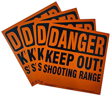 Minuteman Signs Aluminum Danger Keep Out Shooting Range Sign 4 Pack ...