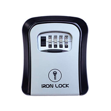 Iron Lock Key Lock Box 4 Digit Combination Lock Box Wall Mounted Key ...
