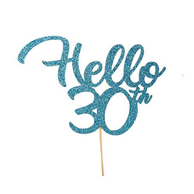 SHAMI Hello 30th cake topper Blue Happy Birthday Cake Topper Premium ...