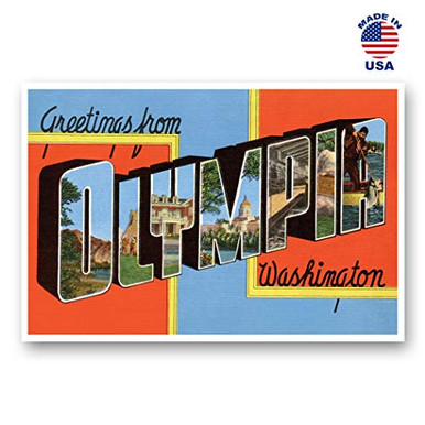 GREETINGS FROM OLYMPIA WA vintage reprint postcard set of 20 identical ...