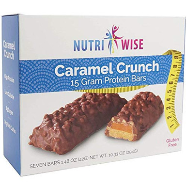 NutriWise Caramel Crunch Diet Protein Bars High Protein Gluten Free Low Cholesterol Trans Fat ...