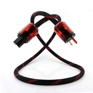 HiFi Audiophile Power Cable 125V 15A,Hi End Braided Sleeve Amplifier ...