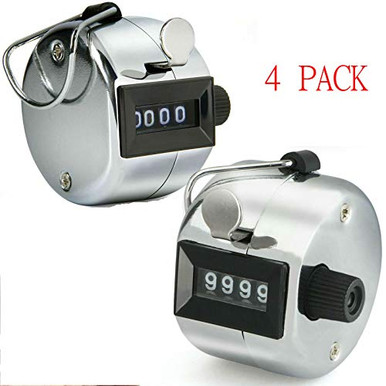 POWGYM 4 Pack Metal Hand Tally Counter Digit Tally Counters Lap Counter ...