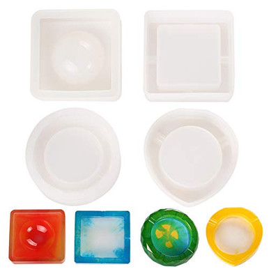 4 Packs Ashtray Molds For Epoxy Resin Silicone Molds For Ashtray Square ...