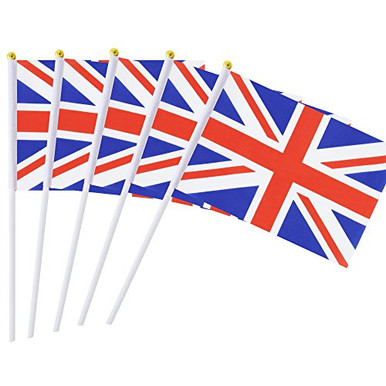 25 Pack Hand Held Small Mini Flag British Flag Untied Kingdom UK Stick ...