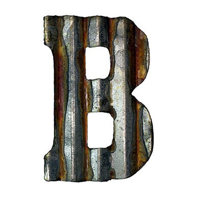 Custom Cut Decor 8 Rusty Galvanized Corrugated Metal Letter B ...
