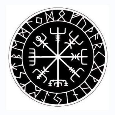 MAMA STICKER Bumper White Vegvisir Viking Norse Rune Fear Talisman ...