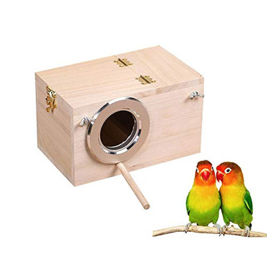 Keersi Wood Breeding Nest Bed Hatching House with Perch Toy for Bird ...