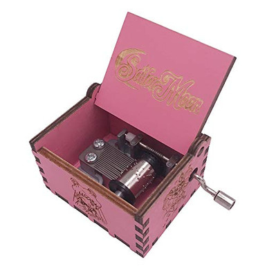 Sailor Moon Music Box Hand Crank Musical Box Carved Wooden,Play Sailor ...