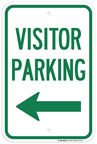 Visitor Parking Left Arrow Sign 12x18 063 Rust Free Aluminum UV ...