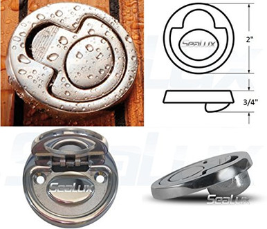 SeaLux Marine Hatch 316 Stainless Steel Round Spring Loaded Flush Latch ...