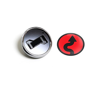 GoBadges CKC008 Curve Red Magnetic Chrome Grill Badge Holder ...