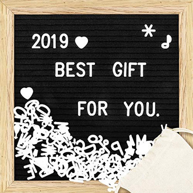 MoKo Felt Letter Board 10X10 Inches Oak Wood Frame Chargable Message ...