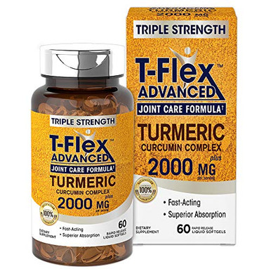 Turmeric Curcumin Complex 2000mg 60 Softgel Capsules Triple Strength ...