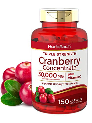 Horbaach Cranberry 30000 mg Vitamin C 150 Capsules Triple Strength ...