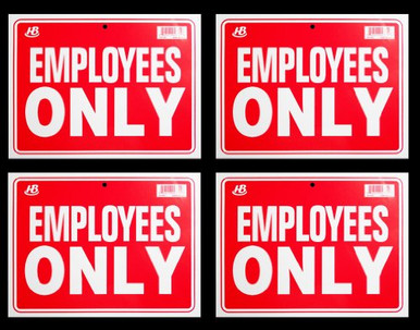 4 Signs EMPLOYEES ONLY Sign Flexible Heavy Thick Plastic 9 inch X 12 ...