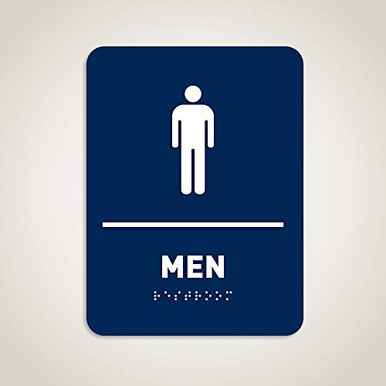 Men Restroom Identification Sign ADA Compliant Bathroom Sign Raised ...